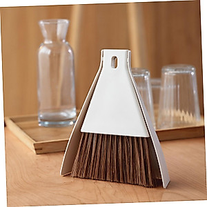 KOMBIUDA 2 Set Mini Brush Dust Sweeper Mini Broom Dustpan Sweeper Broom Desktop Broom Mini Cleaning Broom Mini Table Broom Computer Brush Desktop Cleaning Tools Desktop Sweep Broom Beige