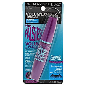Maybelline Volum' Express The Falsies Waterproof Mascara, Volumizing and Separating Make Up Formula, Blackest Black, 1 Count