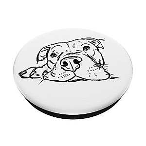 Pit Bull Drawing, Pittie Drawing, Pit Bull Sketch, Bulldog PopSockets PopGrip: Swappable Grip for Phones & Tablets