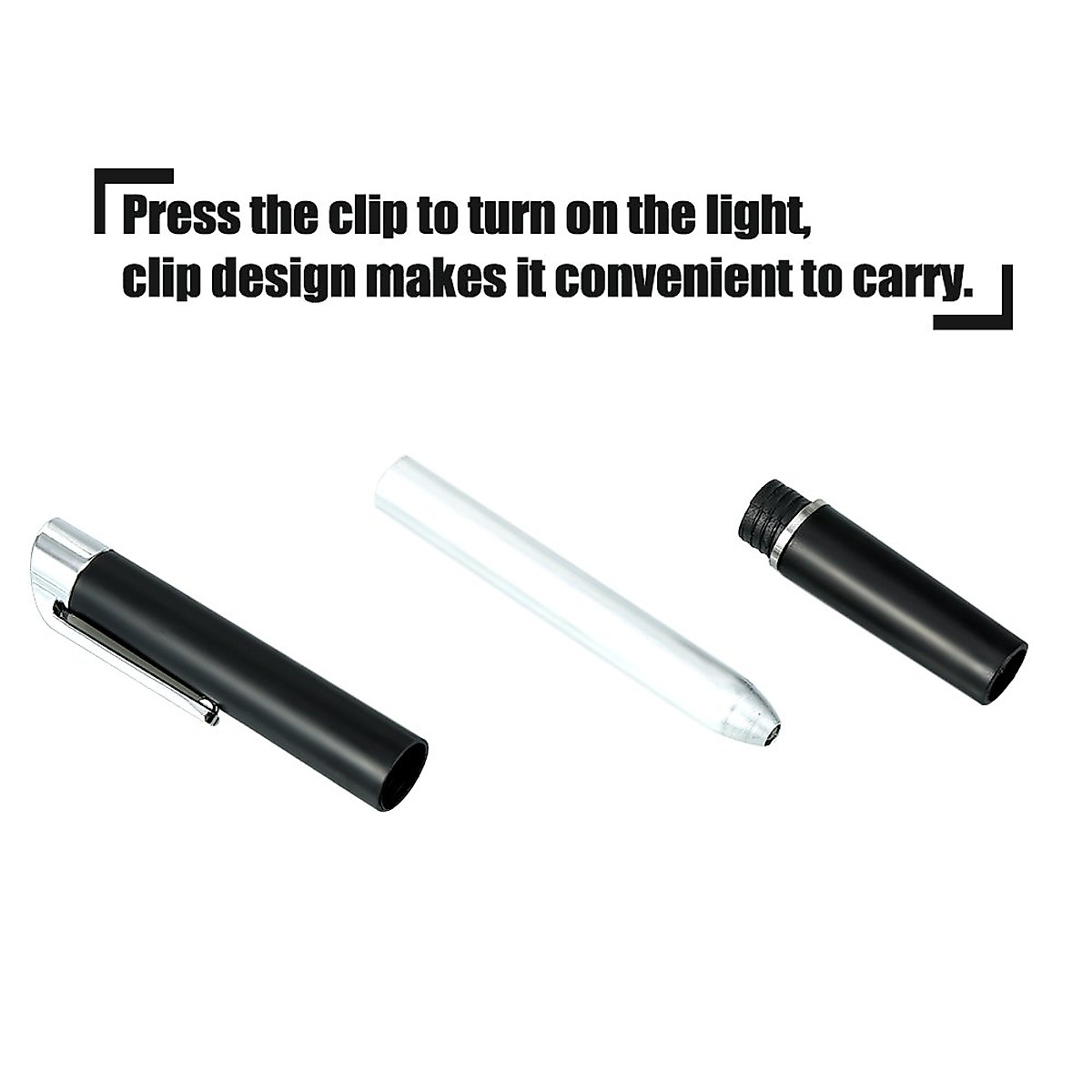 Portable Battery Power Black LED Light Pen, Ear Penlight, Clinical Penlight, for Nurses Doctor