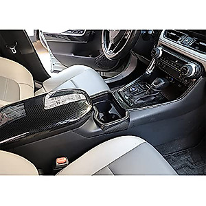 Xotic Tech Inner Water Cup Holder Panel Frame Cover Trim, Carbon Fiber Pattern, Compatible with Toyota RAV4 2019-2022