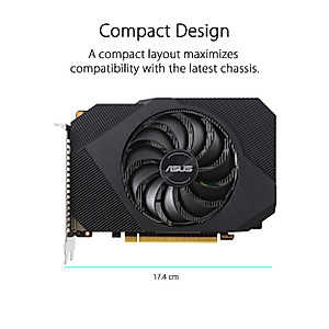 ASUS Phoenix NVIDIA GeForce GTX 1650 OC Edition Gaming Graphics Card (PCIe 3.0, 4GB GDDR6 Memory, HDMI, DisplayPort, DVI-D, Axial-tech Fan Design) (Renewed)