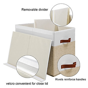 Gowee Large Toy Storage Box with Lid, Sturdy Toys Storage Chest Bin Organizer Basket with Dividers