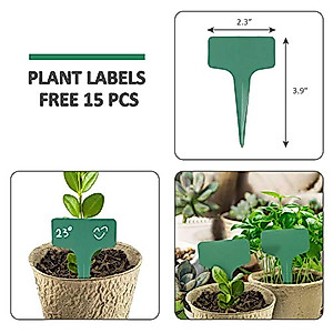 GROWNEER 120 Cells Peat Pots Seed Starter Trays, 12 Packs Biodegradable Seedling Pots Germination Trays, Organic Plant Starter Kit with 15 Pcs Plant Labels