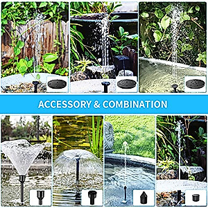 Solar Water Fountain Outdoor, 12 Watt Solar Fountain Pump Kit, Solar Water Pump Kit Adjustable with 7 Water Styles for Garden Fish Pond Pool Hydroponics Bird Bath