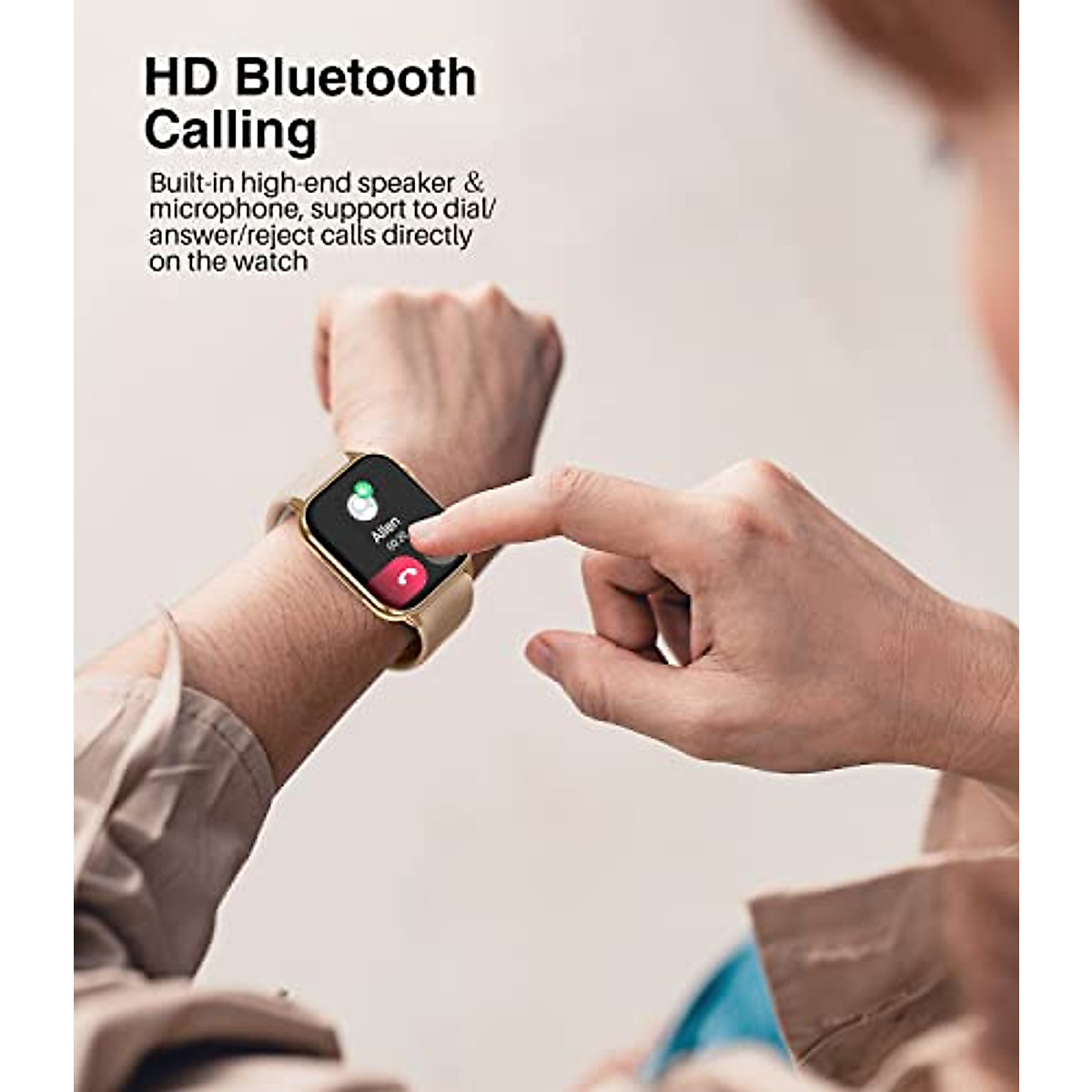 EGQINR Smart Watch (Answer/Make Call), 1.68" Fitness Tracker Smartwatch for Android iPhone with Blood Pressure Blood Oxygen Heart Rate Sleep Monitor Pedometer, IP67 Waterproof Smart Watches for Women