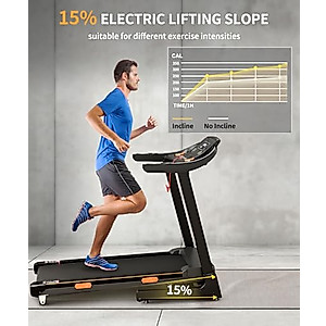 Treadmills for Home, Foldable Treadmill with Incline Automatic 15%, 3.5HP Portable Folding Jogging Running Machine for Home Office Gym, 265Lbs Capacity, Wide Running Belt, APP and Bluetooth
