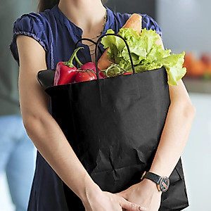 Packanewly Kraft Paper Bags with Handles, 75 PCS Black - Eco-Friendly Gift Bags - Mixed Sizes: Small, Medium & Large for Retail, Gift, Shopping, Wedding, Birthday & Parties