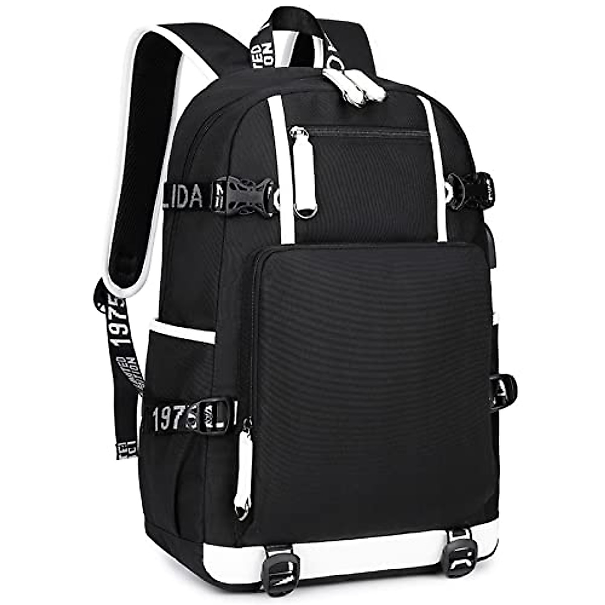 Piatek Teens Kylian Mbappe Daypack Waterproof Laptop Bag with USB Charging Port Graphic Canvas Knapsack