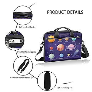 Planet Laptop Computer Bag Waterproof Shoulder Messenger Bag 13-15 inch Durable Laptop Tote Bag with Shoulder Strap Handle Lightweight Crossbody Briefcase