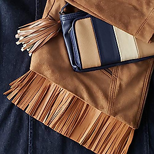 Trims by the Yard 6" Matte Finish Vegan Leather Fringe Trim, Dark Brown (5 Yard Cut)