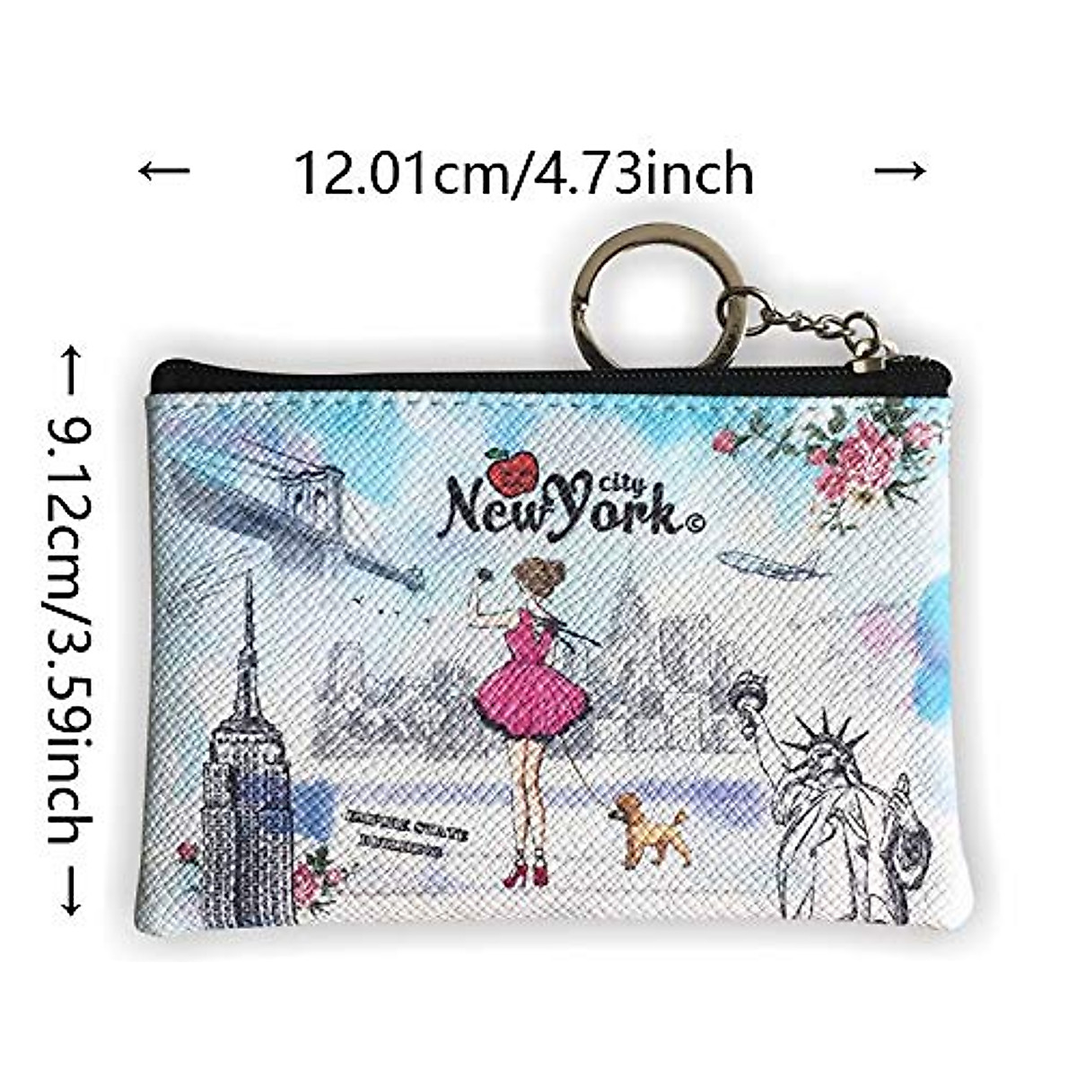 Girls & Women Fashion Cute Classic Elegant New York Souvenir Key Change Holder Pouch Coin Purse (JP-330127K)