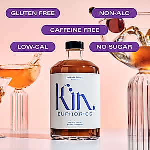 Dream Light by Kin Euphorics, Non Alcoholic Spirits, Nootropic, Botanic, Adaptogen Drink, Earthy Oak, Smoky Clove and Spicy Cinnamon, Soothe The Spirit and Quiet The Mind, 16.9 Fl Oz
