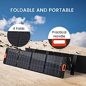 80 Watt Portable Solar Panel for Power Station, NURZVIY Waterproof Foldable Solar Cell Solar Charger w/ XT60 Anderson DC 8mm Connector for Camping, Off Grid Living