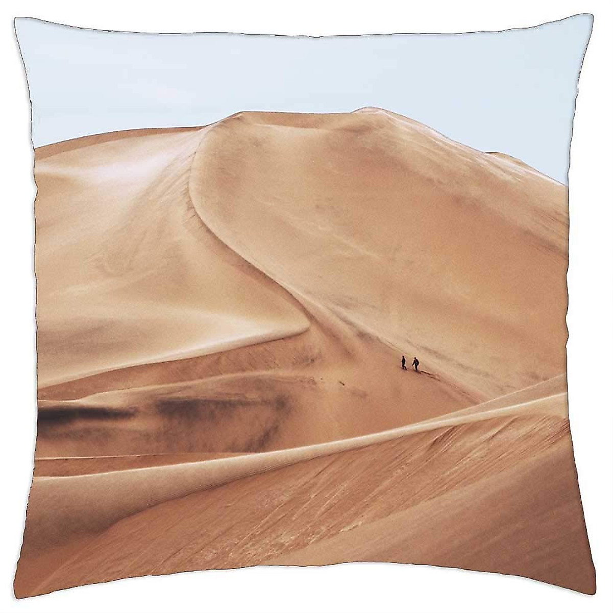 LESGAULEST Throw Pillow Cover (24x24 inch) - Nature Sand People Travel Adventure Trek Hike
