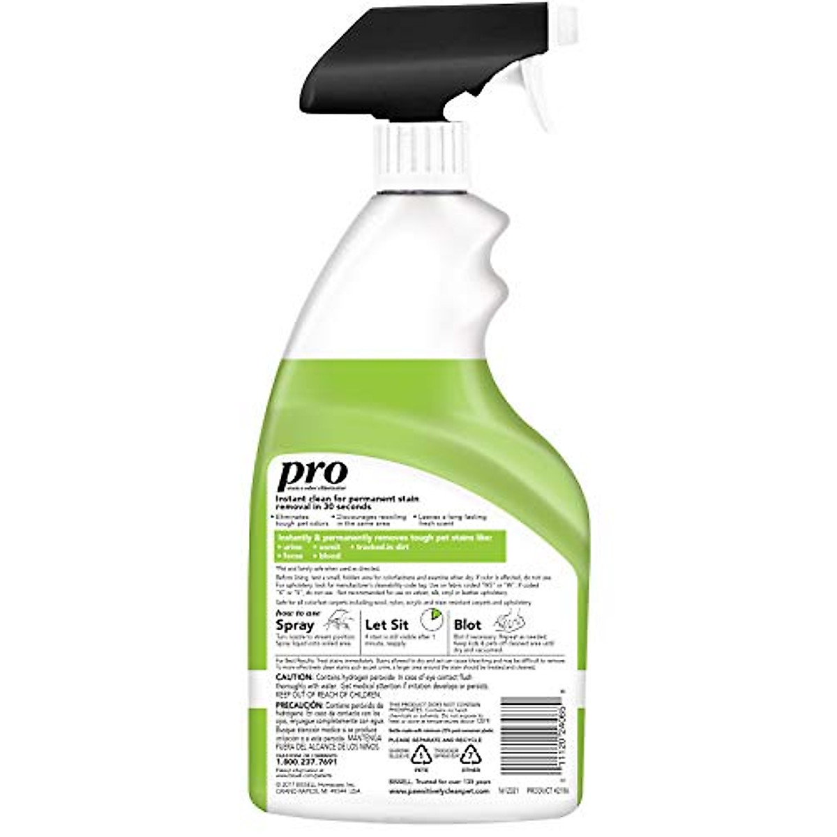 Bissell Pawsitively Clean Pro Pet Stain & Odor Eliminator Instant Clean, 32oz, 2186