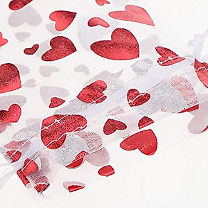 100pcs Love Heart Gift Bags Candy Bags Jewelry Packaging Wedding Gift Pouch Drawstring Bags for Valentine's Day Wedding Festival Party Supply