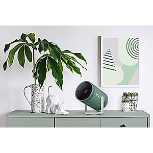 SAMSUNG 30”- 100” The Freestyle Smart Portable Projector, FHD, HDR, SP-LSP3BLAXZA with a SAMSUNG The Freestyle Skins for Smart Portable Projector, Device Cover Sleeve, 2022 Model, Forest Green (2022)