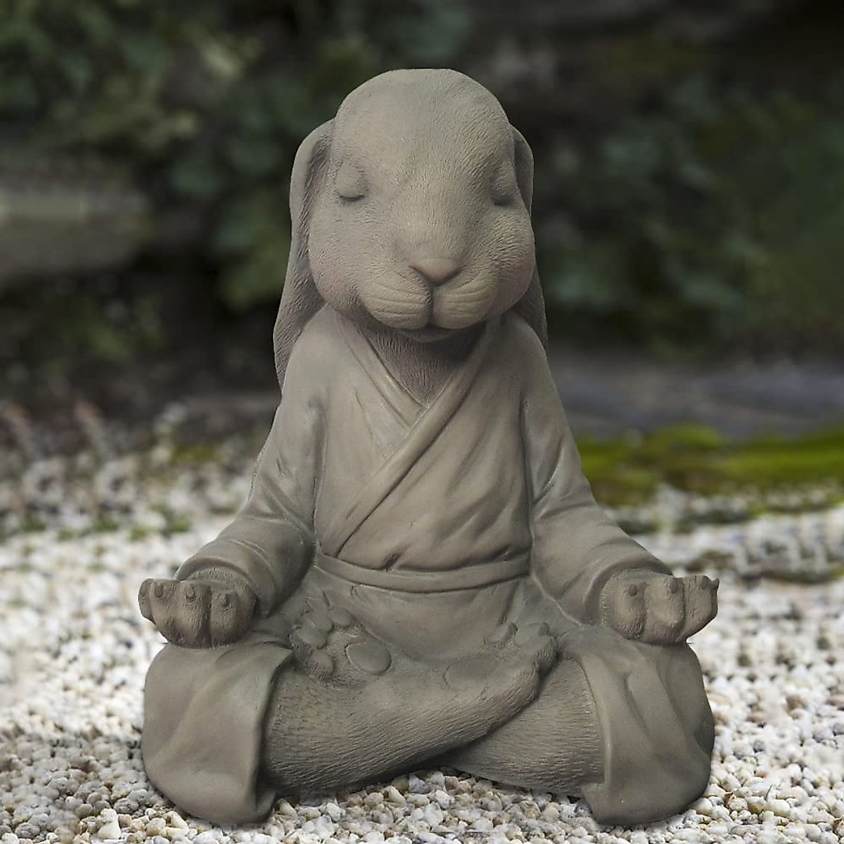World of Wonders Zen Animals Meditation Outdoor Garden Statues | Asian Patio Decor and Front Yard Statues | Garden Welcome Statue Zen Items for Office - Rabbit