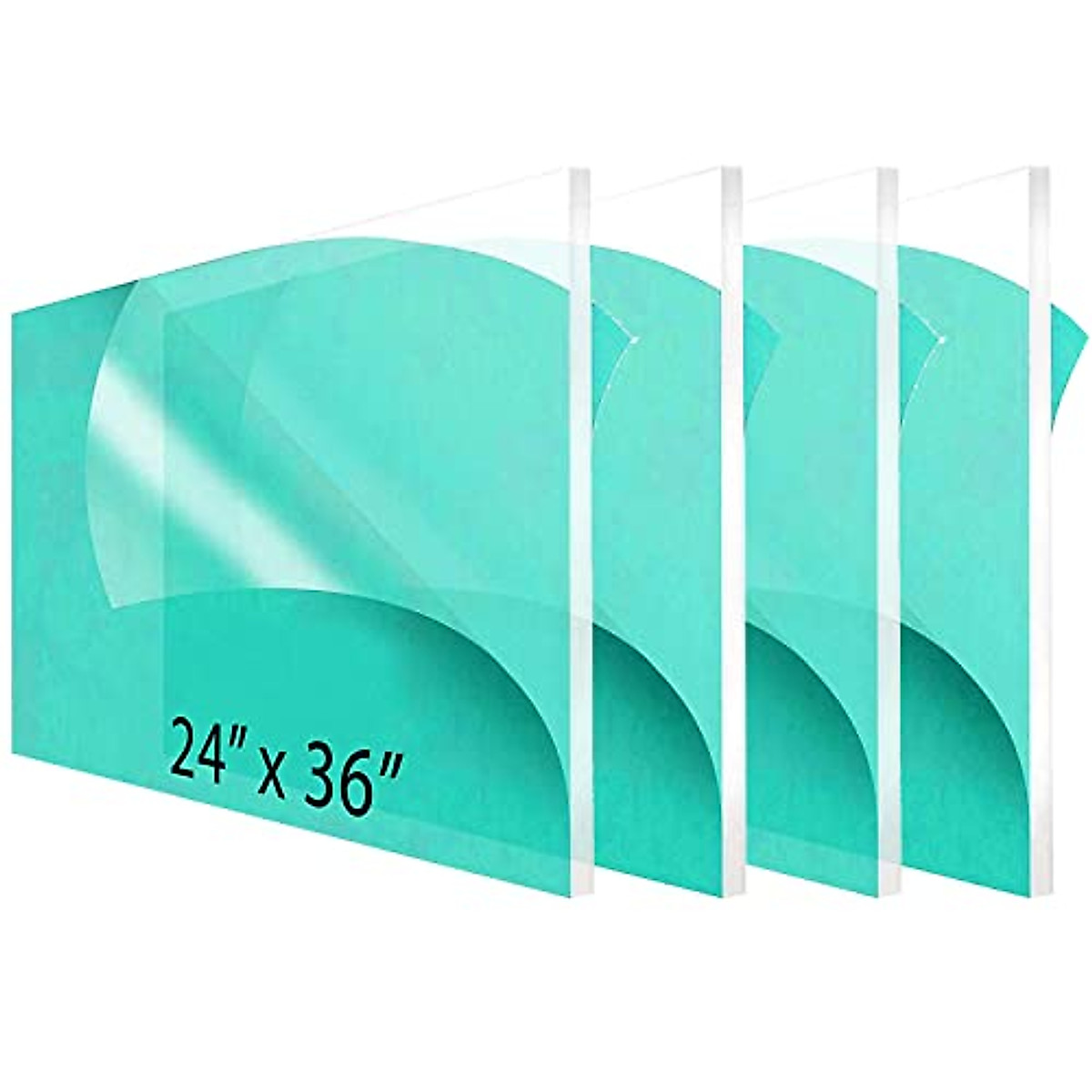 (2 Pack) 1/8" Thick Clear Acrylic Sheets - 24" x 36" Pre-Cut Plexiglass Sheets for Craft Projects, Signs, Sneeze Guard, and More - Cut with Laser, Power Saw, or Hand Tools