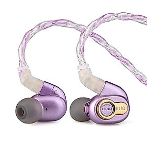 Linsoul BLON x Z Reviews JoJo 10mm Dynamic Driver in Ear Monitor HiFi IEM Earphone with Detachable Silver-Plated OFC Aluminum Cable, 2Pin Connector for Audiophile Musician (BLON x Z Reviews JoJo)