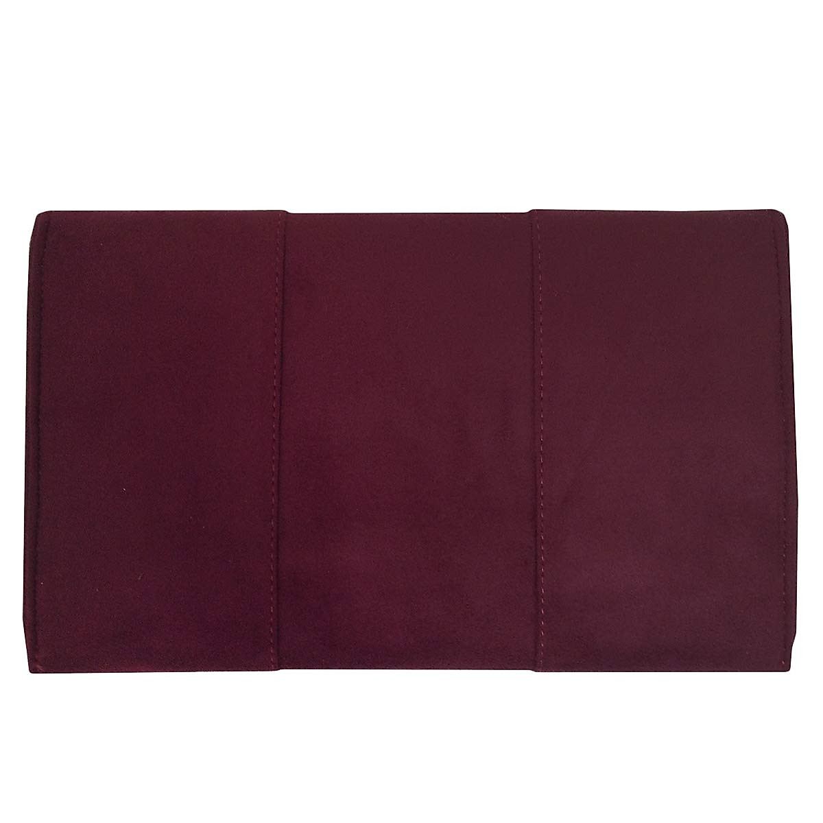 JNB Women's Faux Microsuede Envelope Clutch, Burgundy