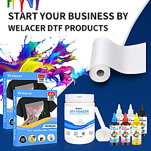 Welacer DTF Ink White 500ml - Premium Heat Transfer Ink Conversion Kit Refill for I3200, XP600, R1390, Epson L1800, ET2800 ET8500 R2400, L800, 1430, P400, P800, XP-15000 All DTF Printers,for DTF Film