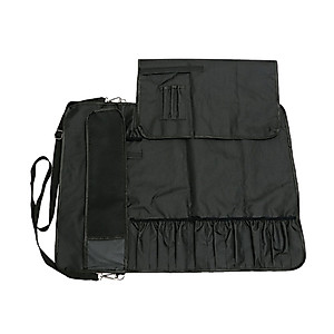 HERSENT Knife Roll, Chef Knife Roll Bag With 17 Slots Can Holds13 Knives,1 Meat Cleaver, And 3 Utensil Pockets,Durable Knife Case With Handle, Shoulder Strap & Zippered Mesh Pocket Holder