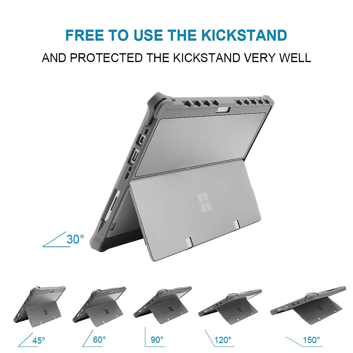Youtec for Microsoft Surface Pro 7 Plus/Pro 7/Pro 6/Pro 5/Pro 4 Case, Surface Pro Rugged Folio Protective Cover with Pen Holder Compatible with Type Cover, Kickstand for Surface Pro 4/5/6/7/7 Plus