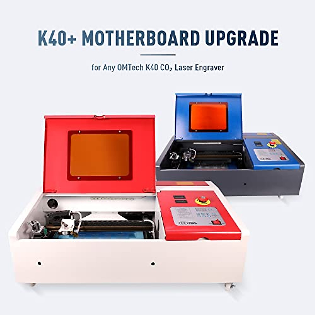 OMTech K40+ Laser Engraver Motherboard Upgrade, Replacement Control Board for CNC CO2 Laser Cutter Engraver Machines with Rotary Axis Autofocus Support, Smoothie Mainboard for LightBurn K40 Engraving