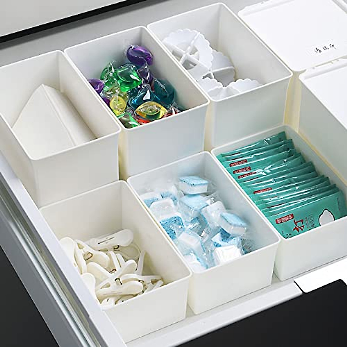 Zerodis Storage Box, Plastic Desktop Storage Box Plastic Storage Bin Tote Multifunction Dustproof Storage Box Organizing Container with Lid for Home Desktop(#1)