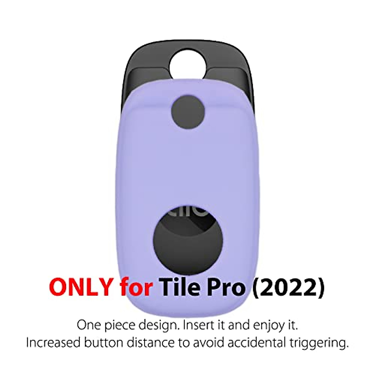 Silicone Case for Tile Pro 2022 with Keychains, 2 Pack Anti-Scratch Protective Cover with Carabiner (Pink/Purple)