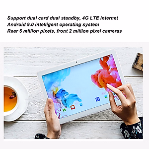 Naroote Touch Screen Tablet, IPS LCD Display 10.1 Inch Tablet Dual SIM 4G LTE Call 100-240V for Entertainment (US Plug)