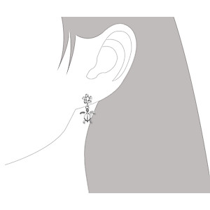 Sterling Silver Small Turtle and Plumeria Dangle Earrings