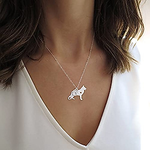 Melix Animal Yorkie Labrador Pitbull Husky Alaskan Akita Boxer Corgi Dachshund German Shepherd Golden Retriever stainless steel Pet Dog Doggy Pendant Necklace Gift
