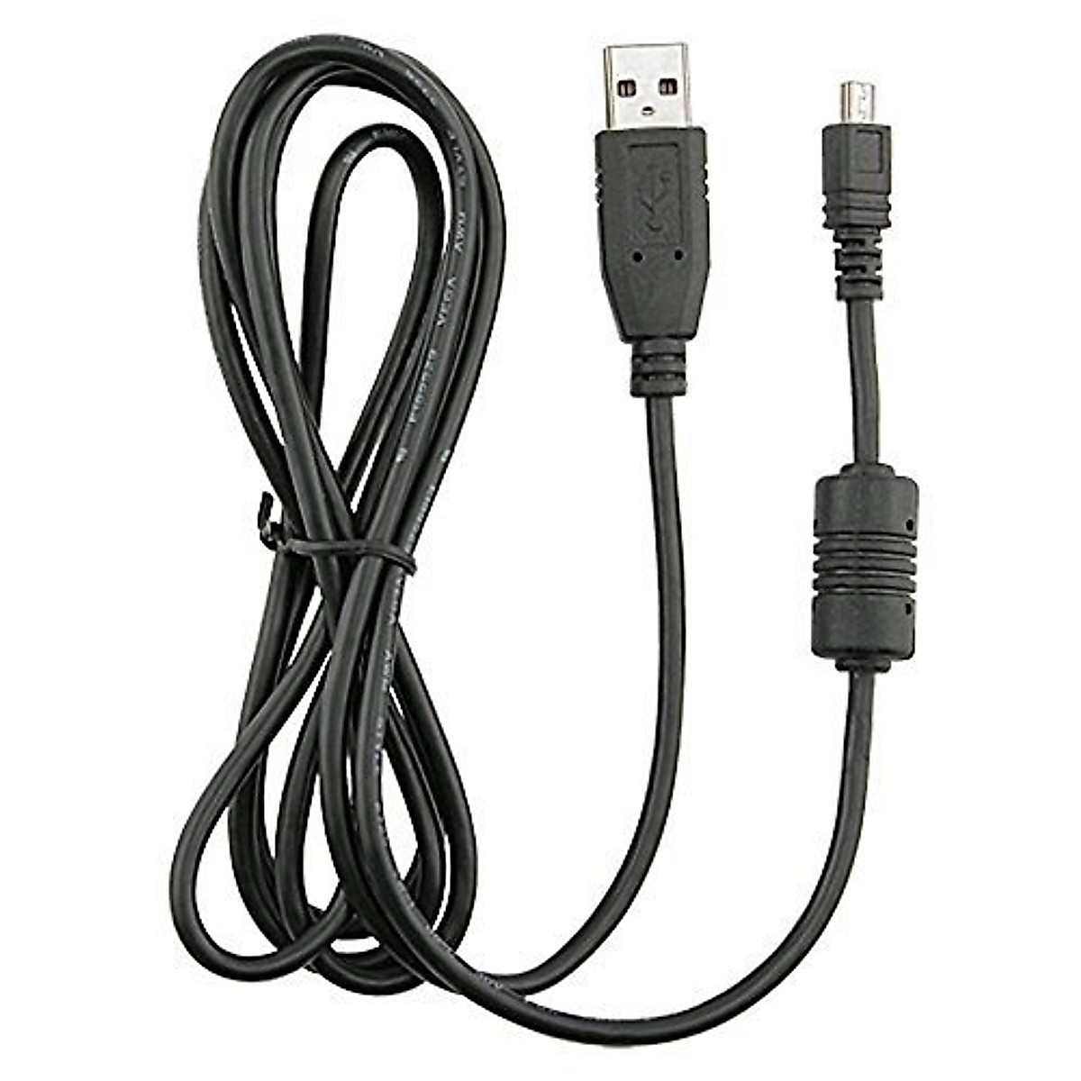 Wetco Black USB 2.0 A to 8-Pin Mini B Cable w/Ferrite - 1M / 3ft for Digital Camera MP3 of Nikon/Fuji/Sony/Olympus/Panasonic