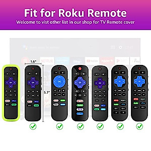 ONEBOM Roku Remote Cover-（2 Pack） Battery Cover for TCL Roku Smart TV Steaming Stick Remote, Silicone Roku tv Remote Case Glow in The Dark （All Can Glow）