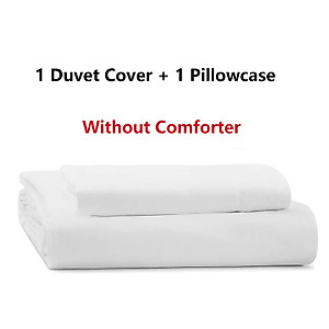 VIVIHOME 2PCS Woodland Animals Duvet Cover Set, Twin Bedding Sets, White Duvet Cover, Wildlife Rabbit Fox Deer Elk Moose Bear Camping Hunting Lodge Cabin Country Rustic Farmhouse Bedding, 1 Pillowcase