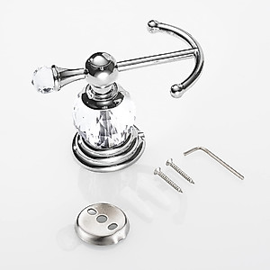 BATHSIR Crystal Robe Hook, Polished Chrome Double Towel Hook for Bathroom, Wall Mounted Silver Coat Hook