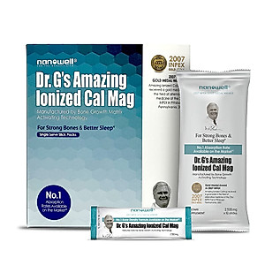 Dr. G's Amazing Ionized Cal Mag Powder, Dietary Supplement for Bone Density Increase, Calcium & Magnesium 2:1 Ratio - 60 Sticks, 60 Day Supply