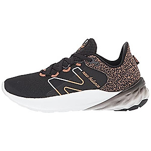 New Balance Women's Fresh Foam Roav V2 Sneaker, Black/White/Copper Metallic, 8