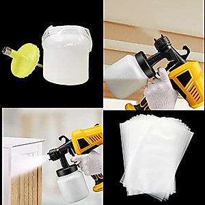 15 Pieces Sprayer Cup Liners,Paint Sprayer Bags,Paint Sprayer Parts Transparent Spray Gun Cup Canister Liners for HVLP Paint Sprayer Paint Sprayer Accessories (15, 7 x 11.8 inch)