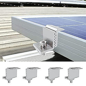 KEPNILO - 12 Pack Upgraded Solar Panel Mounting Brackets End Clamps, Easy Install and Adjustable 30 - 55mm Rail End Clamps, Durable Aluminum Z Brackets Install Accessories for Solar Panel DIY Mounting