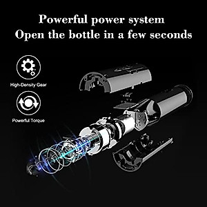 Rechargeable Electric Wine Bottle Openers Electric Wine Opener, Wine Gift Automatic Wine Opener with Foil Cutter, Black…