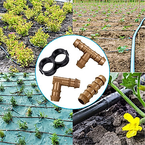 36 Pieces Drip Irrigation Fittings Kit 1/2 Inch Tubing Fitting Set Includes 9 Tees, 9 Couplings, 9 Elbows and 9 End Cap Plugs Drip Irrigation Barbed Connectors for Compatible Drip or Sprinkler Systems