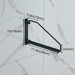 NEWRAIN Folding Clothes Hanger Rack, Wall Mounted Laundry Racks for Drying Clothes,Swing Clothing Hanging System Drying Closet Storage Organizer Black