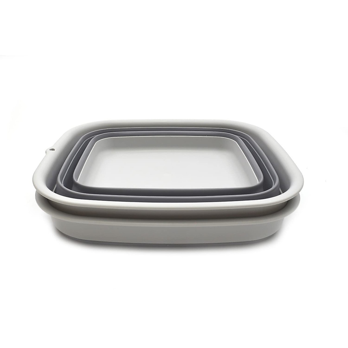 SAMMART 15L (3.9 Gallon) Collapsible Tub - Foldable Dish Tub - Portable Washing Basin - Space Saving Plastic Washtub (Dark Grey (Set of 2))