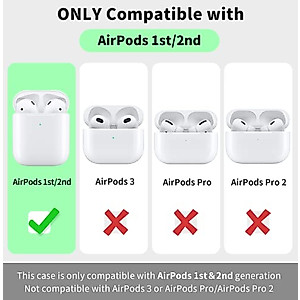 Foweroty Airpods Case Cover, Clear Soft TPU Protective Cover Compatible with Apple AirPods 1/2 Wireless Charging Case with Keychain (Clear)