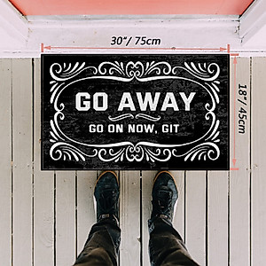 Shelinh Go Away Go on Now Git Custom Doormats Funny Front Door Mat Cute Welcome Mat Non Slip Indoor 18x30 Inch