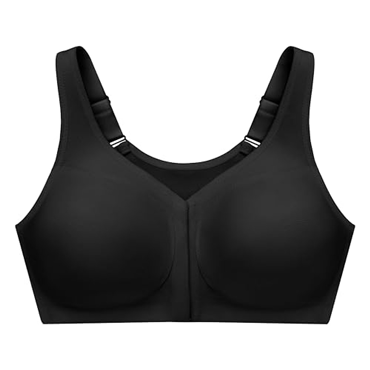 Glamorise Full Figure Plus Size MagicLift Front-Closure Posture Back Bra Wirefree #1265 Black 40K